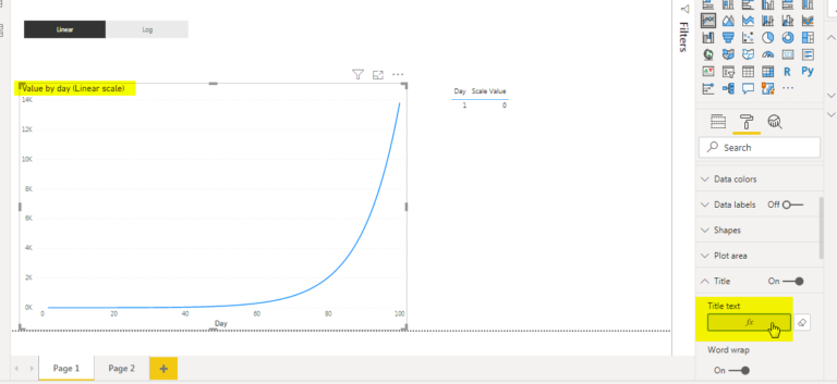 Power BI: toggle button to switch between linear and log scale - Power ...